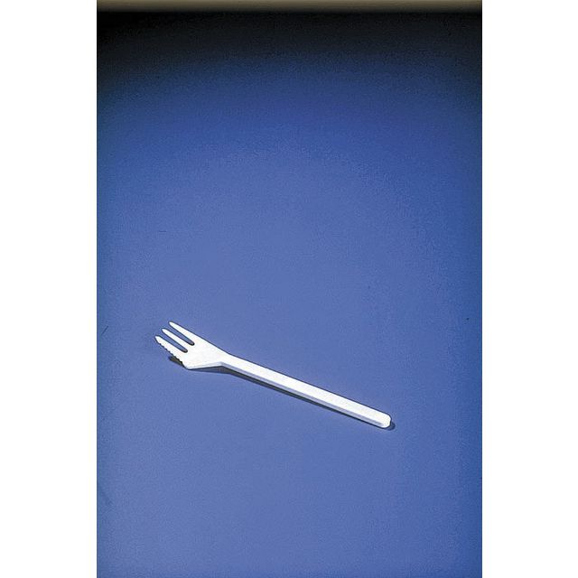 Köp Engångsgafflar med tandad kant, tre pinnar, plast, vit