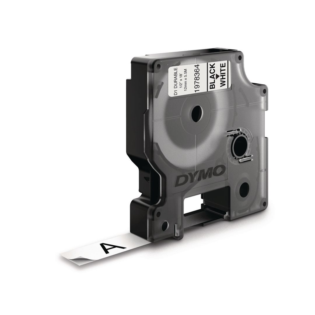 Köp DYMO Tape Durable D1 12mm svart på vit