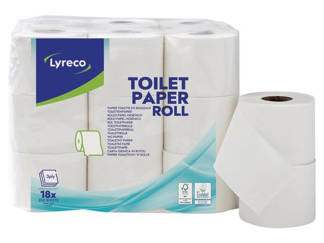 Köp Lyreco Toalettpapper 3-lagers vit 18/fp