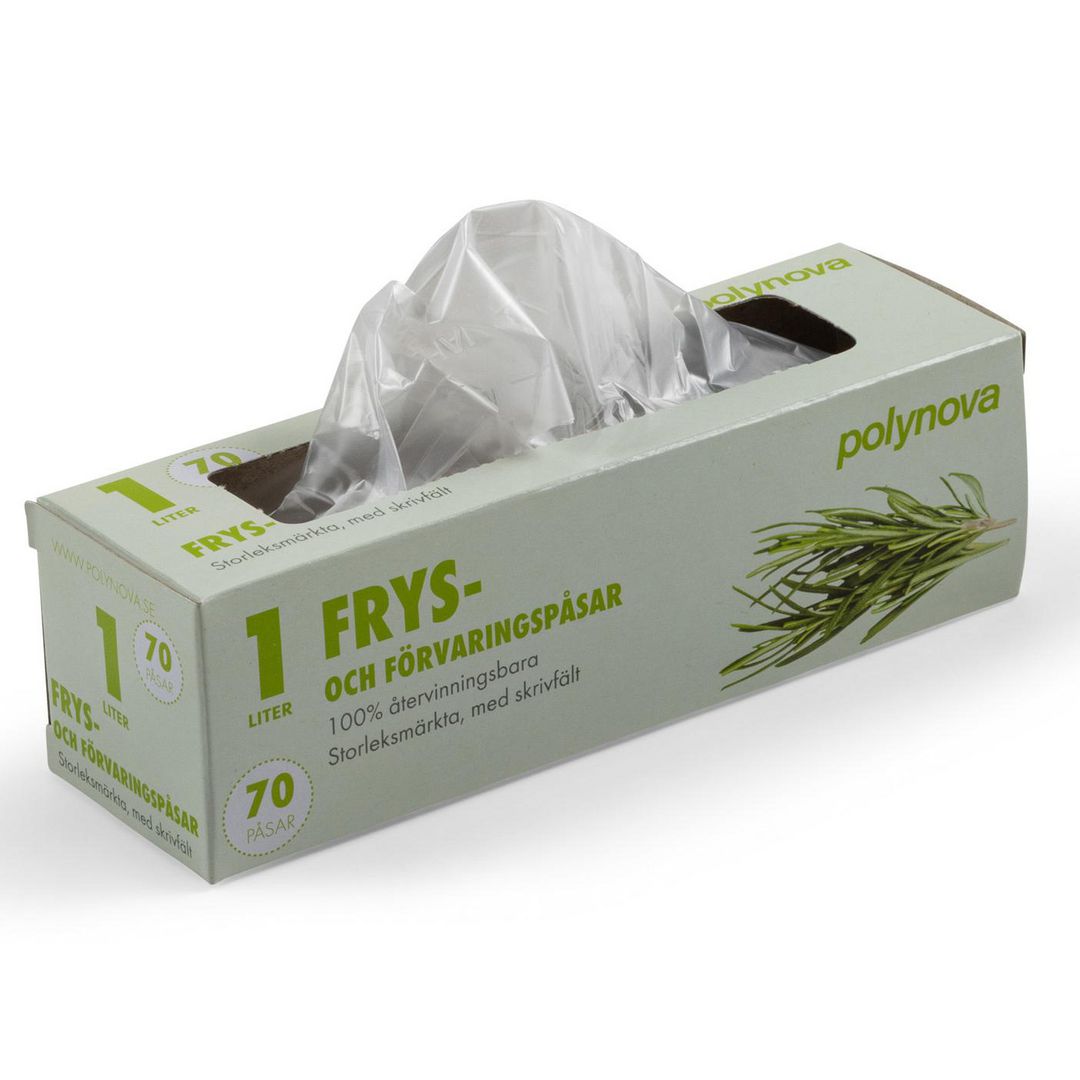 Köp Polynova Fryspåsar på rulle 1L transparenta 70/rl