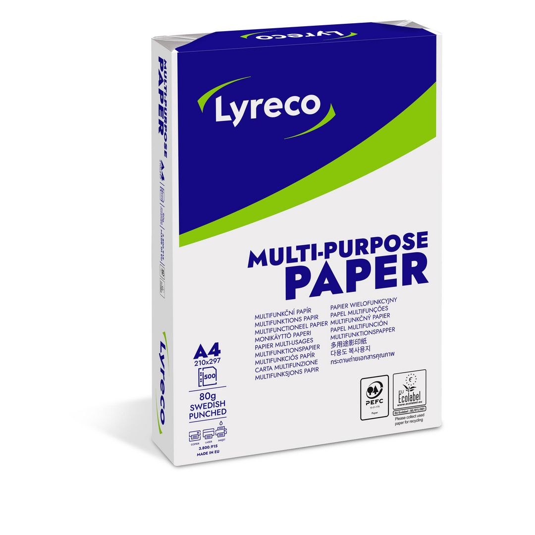 Köp Lyreco Kopieringspapper Multi A4 80g hålat 500/fp