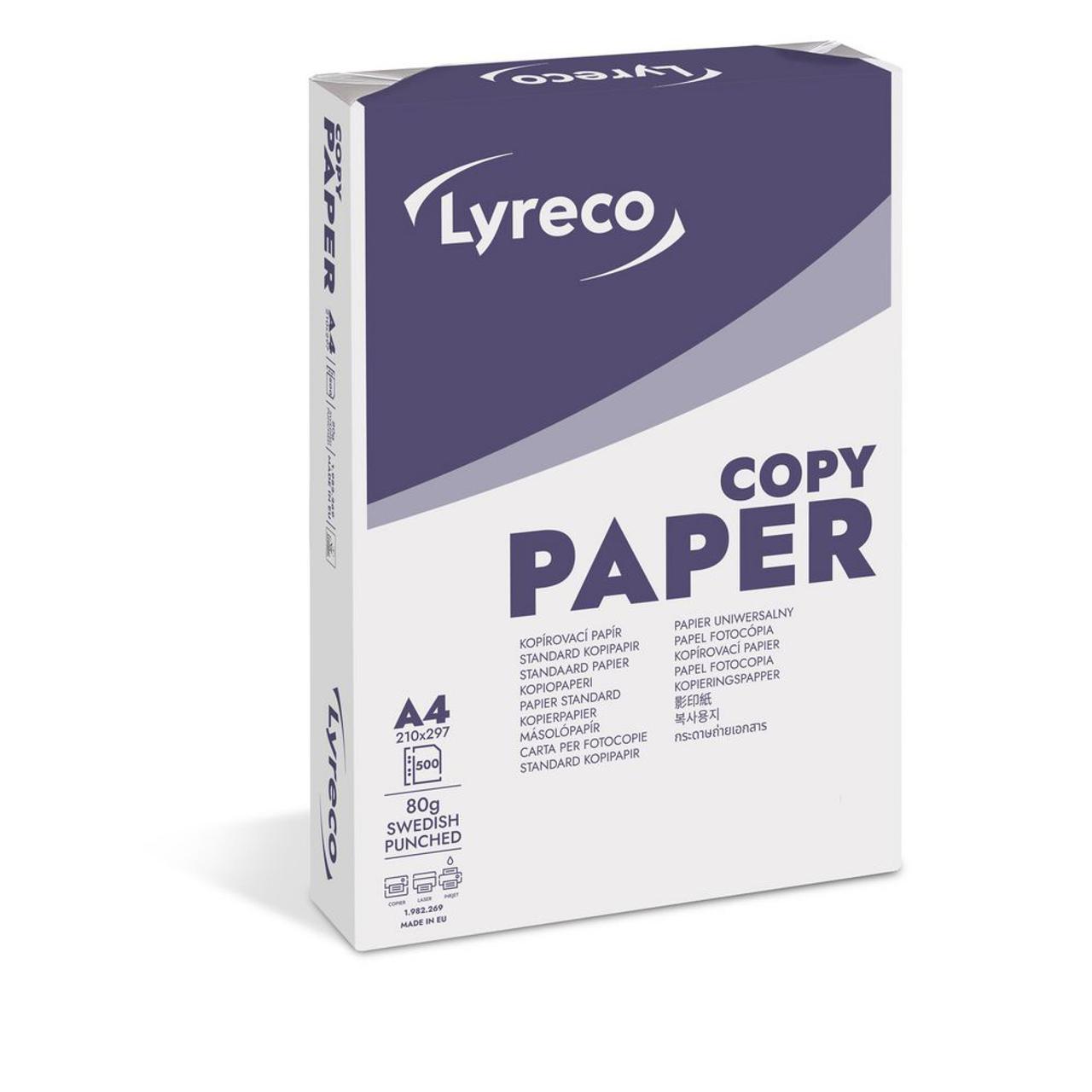 Köp LYRECO Kopieringspapper Copy A4 80g hålat 500/fp